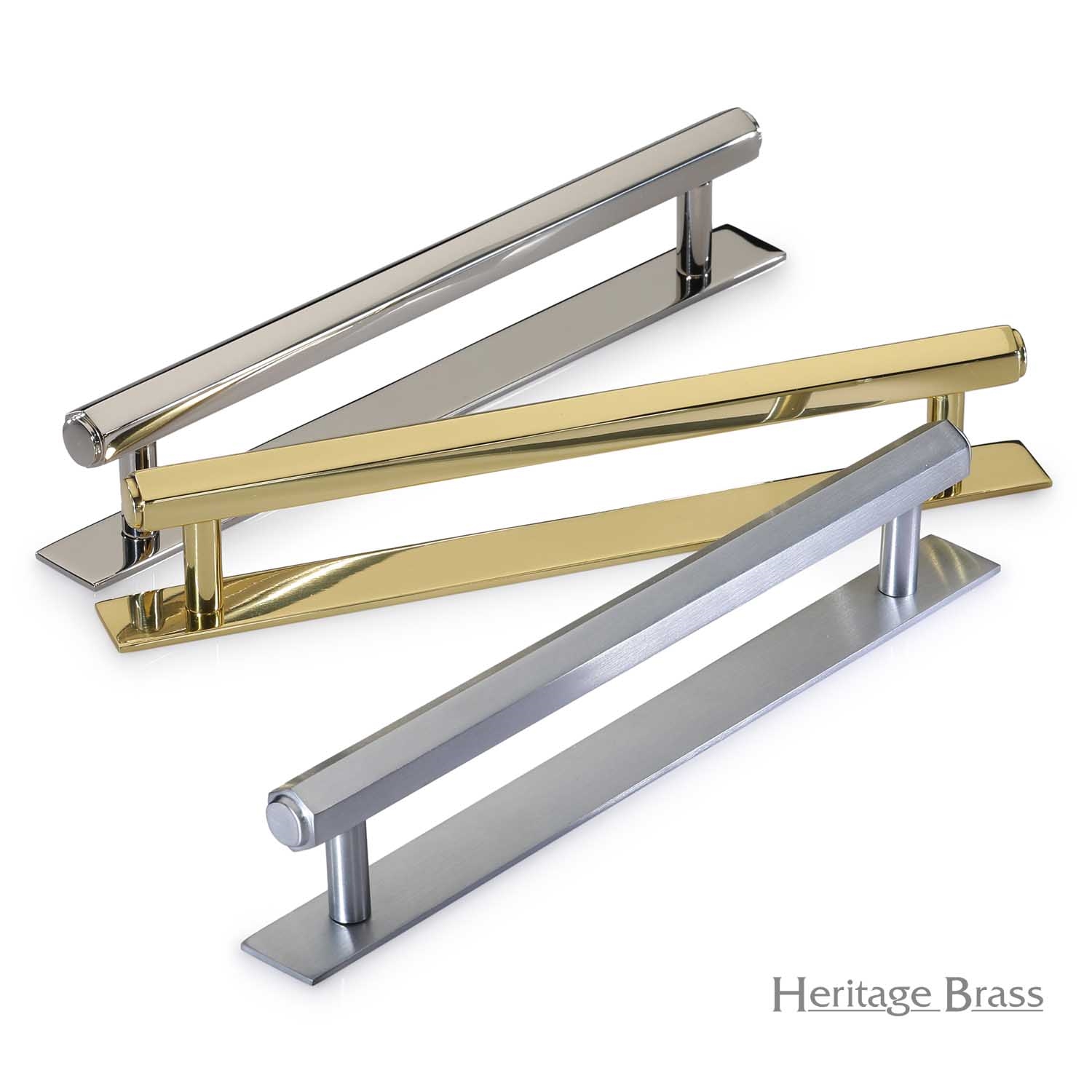 Heritage Brass Cabinet Pull Hexagonal Design with Plate 128mm CTC Satin ...
