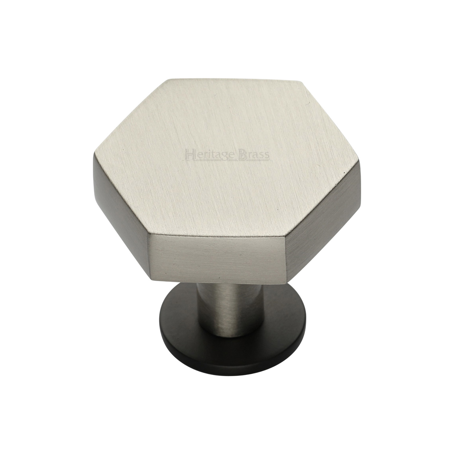 Heritage Brass Cabinet Knob Hexagon Design with Rose 32mm Matt Bronze ...