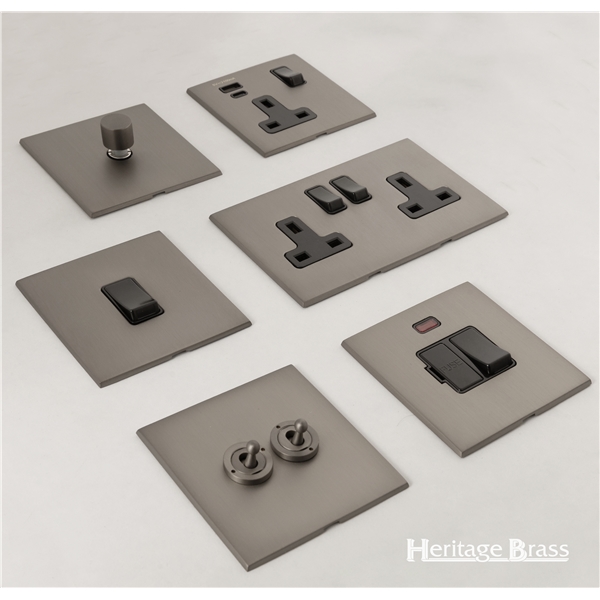 Windsor Range Aged Pewter Double Socket (13 Amp)|WAP.150.BK