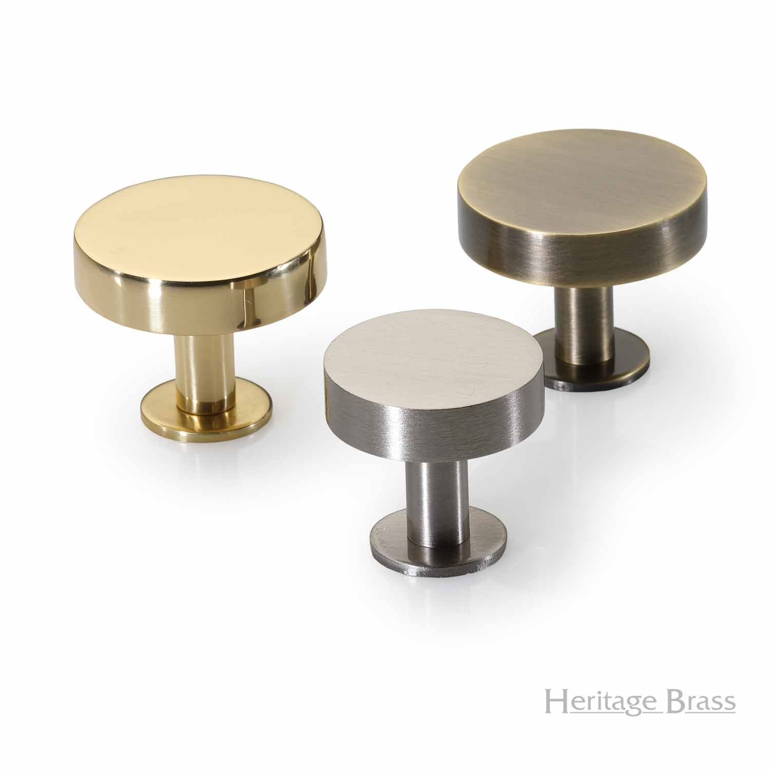 Cabinet Hardware - Cabinet Knobs - Heritage Brass Cabinet Knob Disc ...