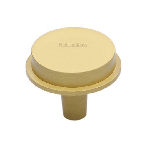 Heritage Brass Cabinet Knob Flat Top Design 38mm Satin Brass finish