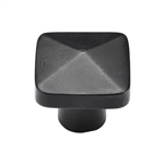 Rustic Dark Bronze Cabinet Knob Square Pyramid Design 32mm