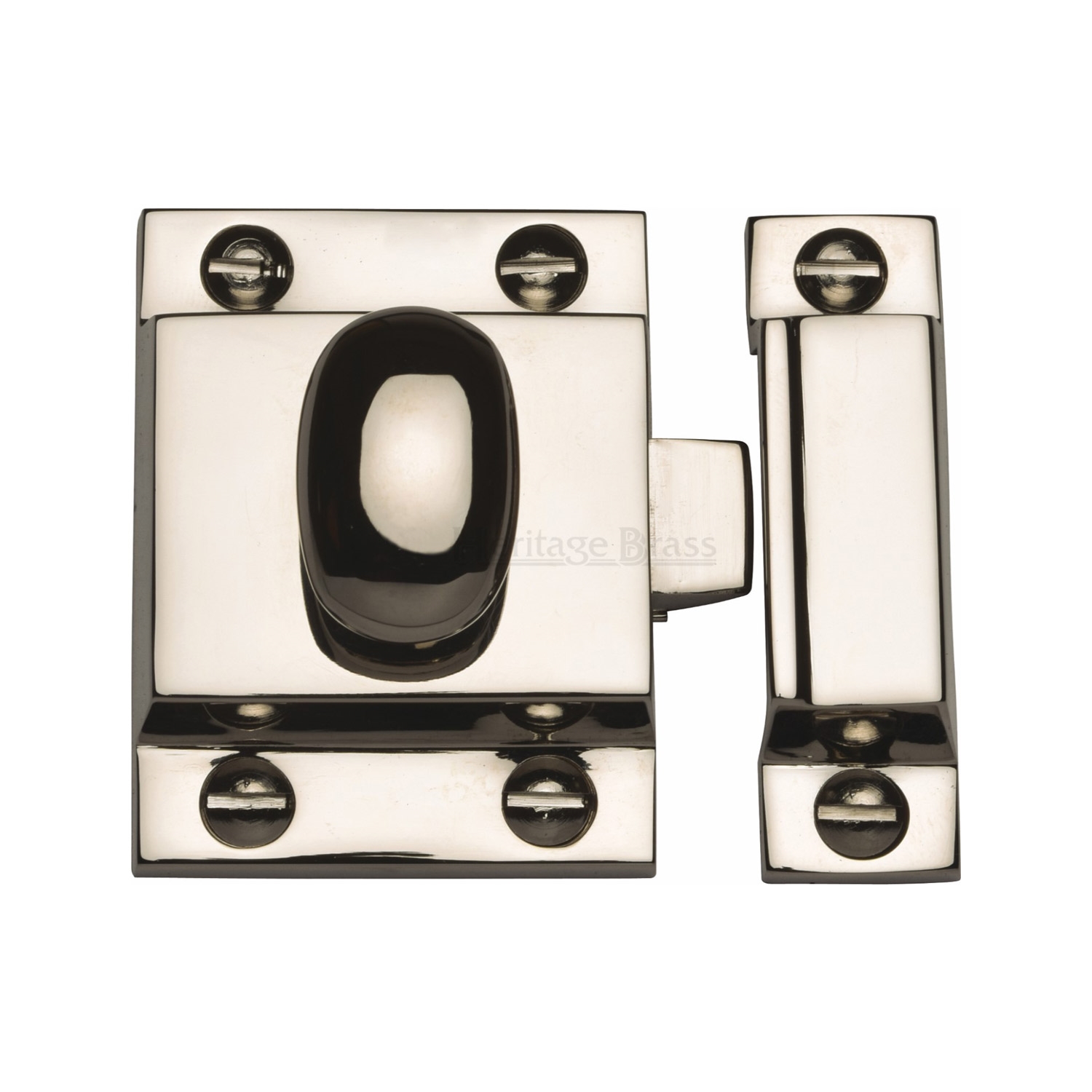Heritage Brass Cupboard Latch with Oval Turn Polished Nickel Finish